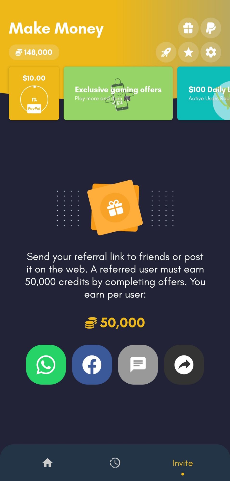 Make Money - Cash Earning App Referral Code: Bonus